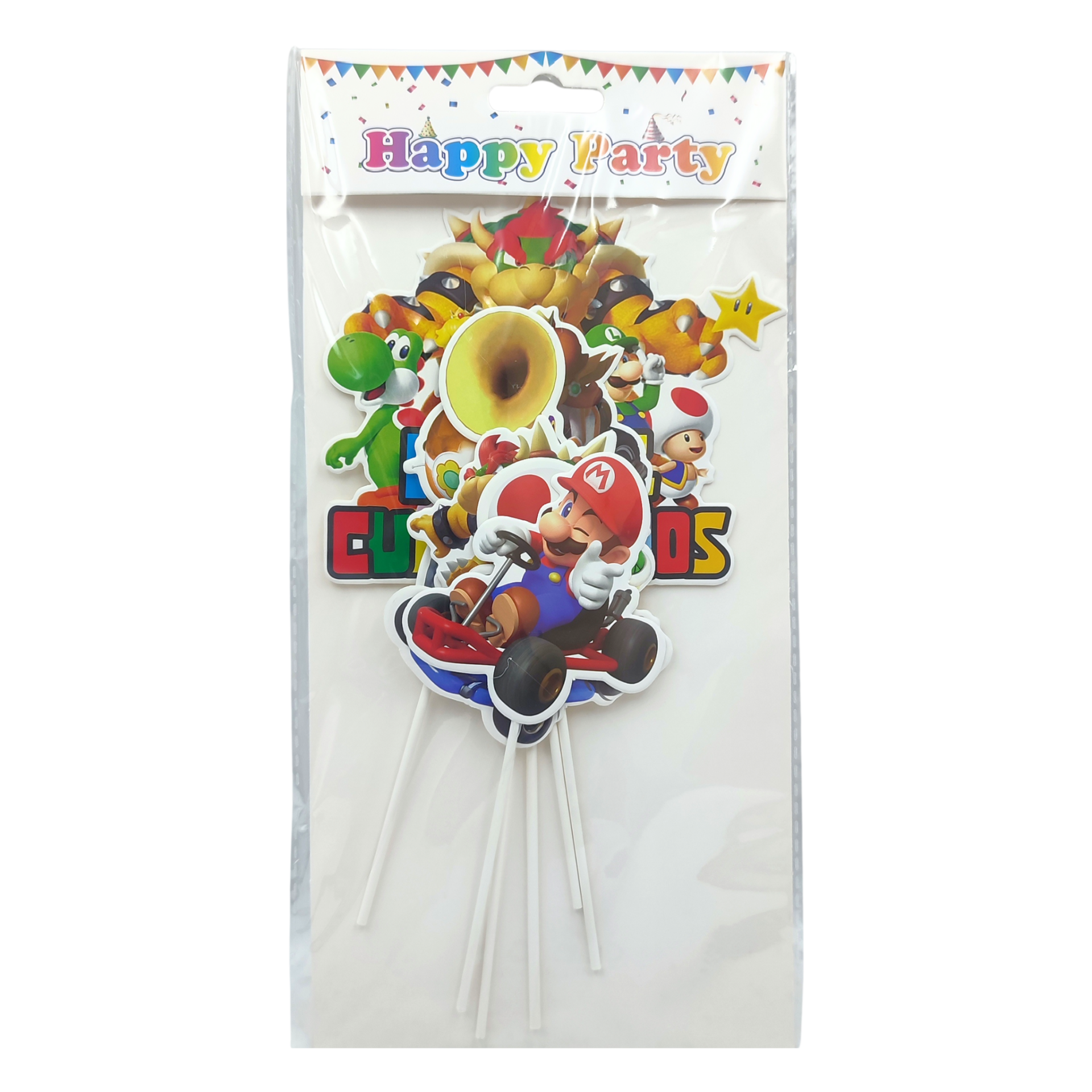 Topper Super Mario Bros Adorno Torta Cumpleaños Fiesta Set - Cotillon ...